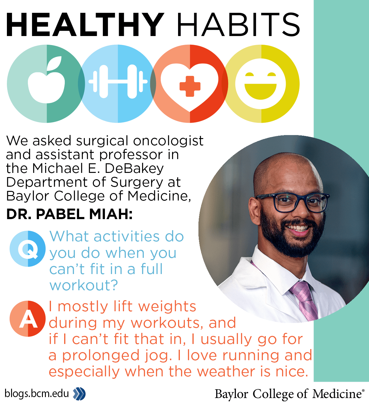 Healthy Habits: Dr. Pabel Miah enjoys cooking, swimming and gardening ...