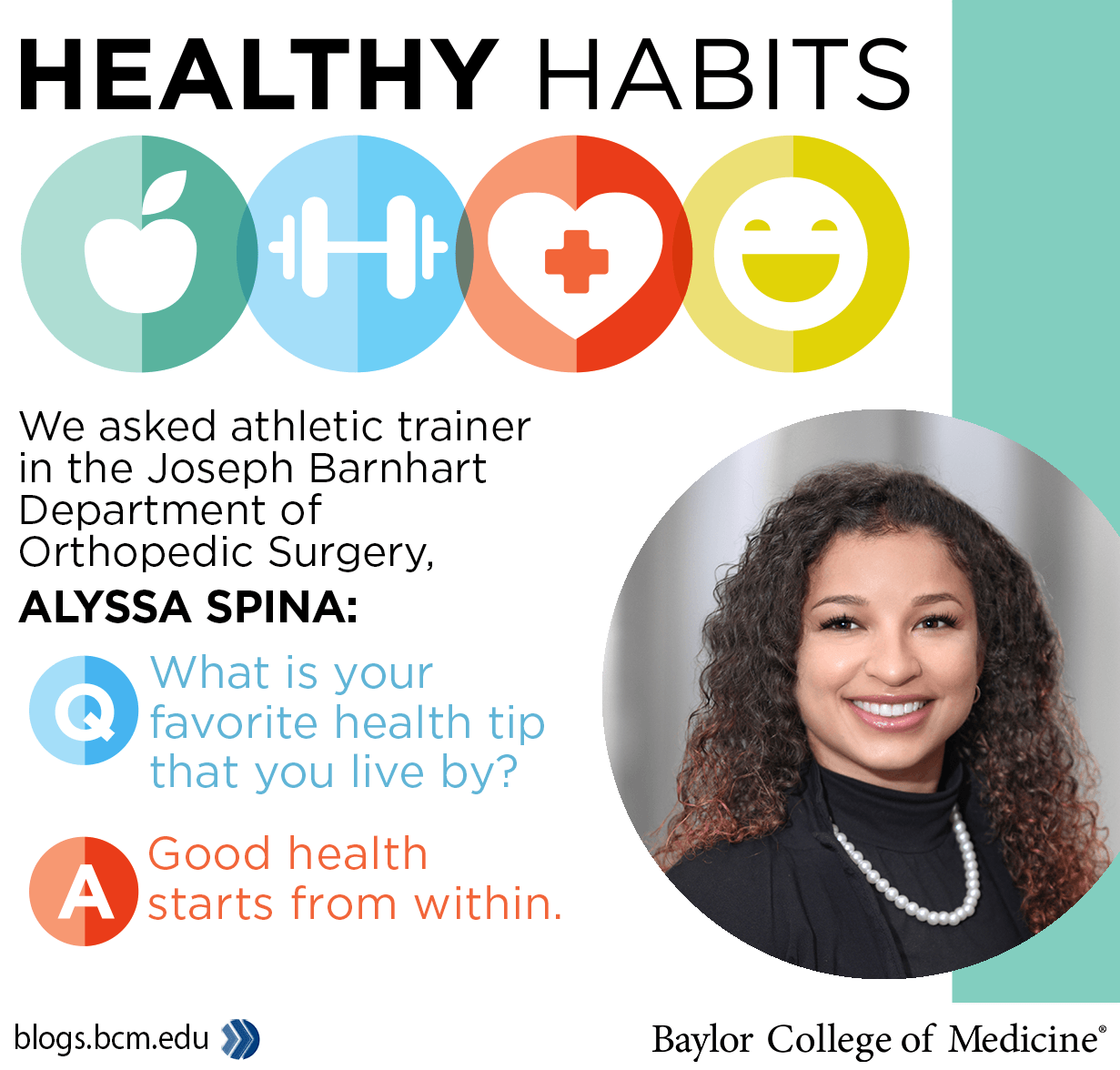 Healthy Habits: setting goals motivates Alyssa Spina - Baylor College ...